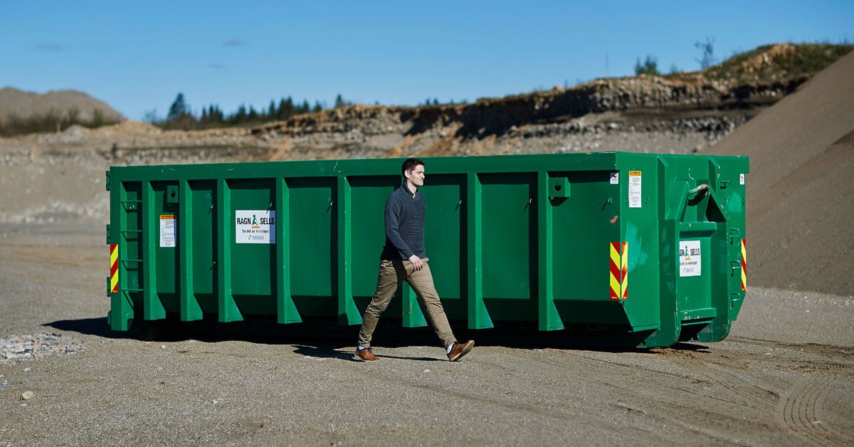 20m3 container til fastpris for blandet avfall